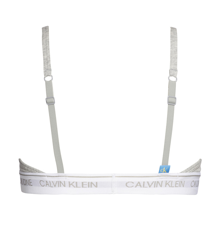 Buy Calvin Klein Logo Detailed Triangle Bra In Grey | 6thStreet UAE