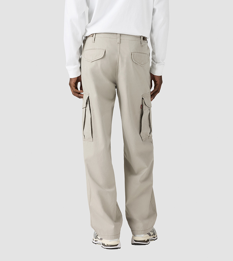 Buy Levi's Solid Baggy Fit Cargo Pants In Beige | 6thStreet UAE