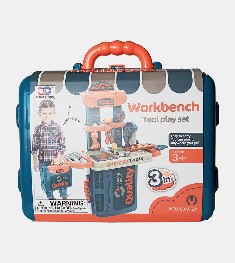 Buy Toonz Workbench Tool Playset 3 In 1 Toy Table With Tools In Blue ...