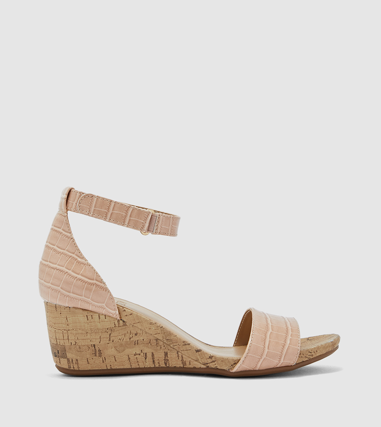 Buy Naturalizer AREDA Ankle Strap Wedge Sandals In Beige | 6thStreet UAE
