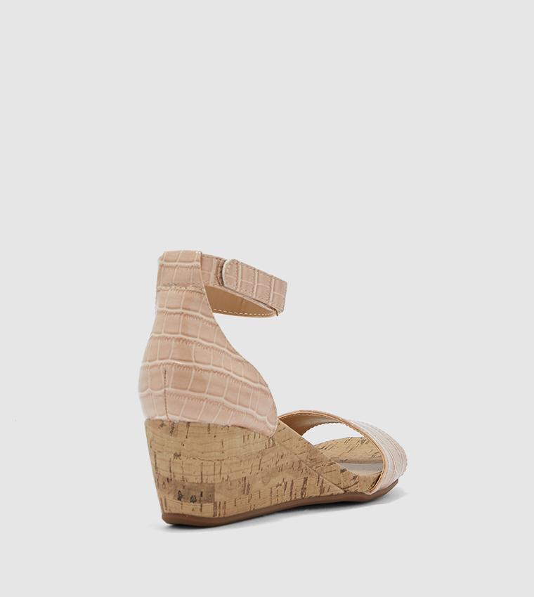 Buy Naturalizer AREDA Ankle Strap Wedge Sandals In Beige | 6thStreet UAE