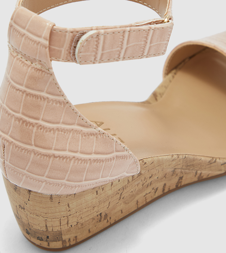 Buy Naturalizer AREDA Ankle Strap Wedge Sandals In Beige | 6thStreet UAE