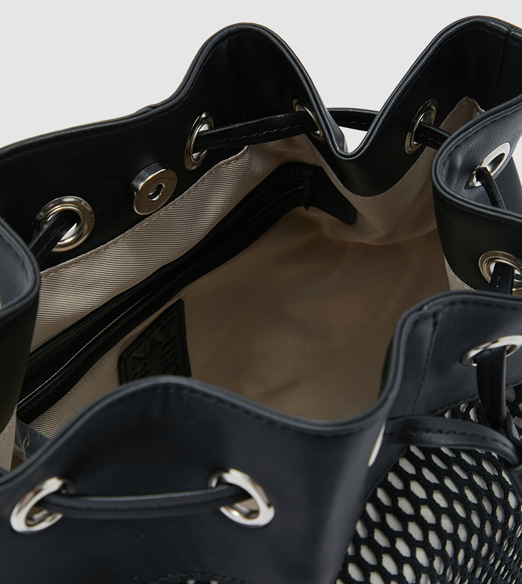 Buy Naturalizer SKYLINE Drawstring Closure Bucket Bag In Black ...