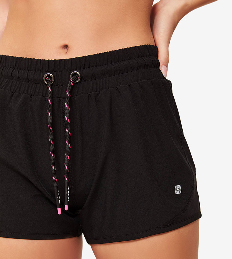 Buy Ardene Perforated Running Short With Black In Black | 6thStreet UAE