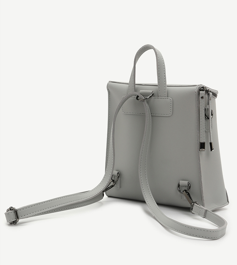 Buy Ardene New Square Shape Backpack Grey In Grey | 6thStreet Qatar