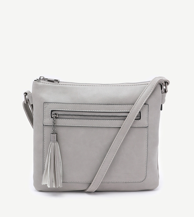 Buy Ardene Adjustable Crossbody Zip Closure Bag In Grey | 6thStreet ...