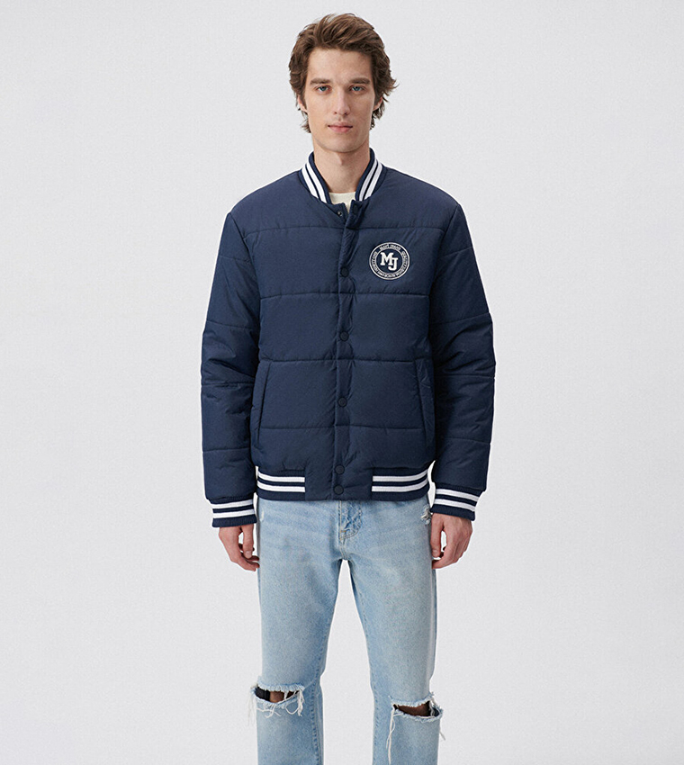 Buy Mavi Zippered Stand Collar Puffer Jacket In Navy | 6thStreet Bahrain