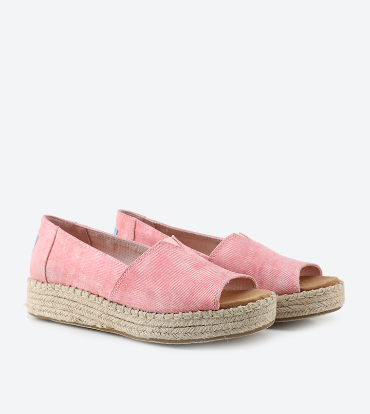 Buy Toms Open Toe Platform Alpargata Espadrilles Pink In Pink ...