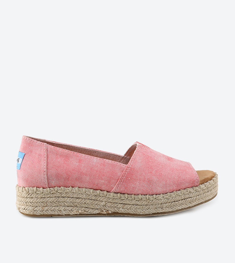 Buy Toms Open Toe Platform Alpargata Espadrilles Pink In Pink ...
