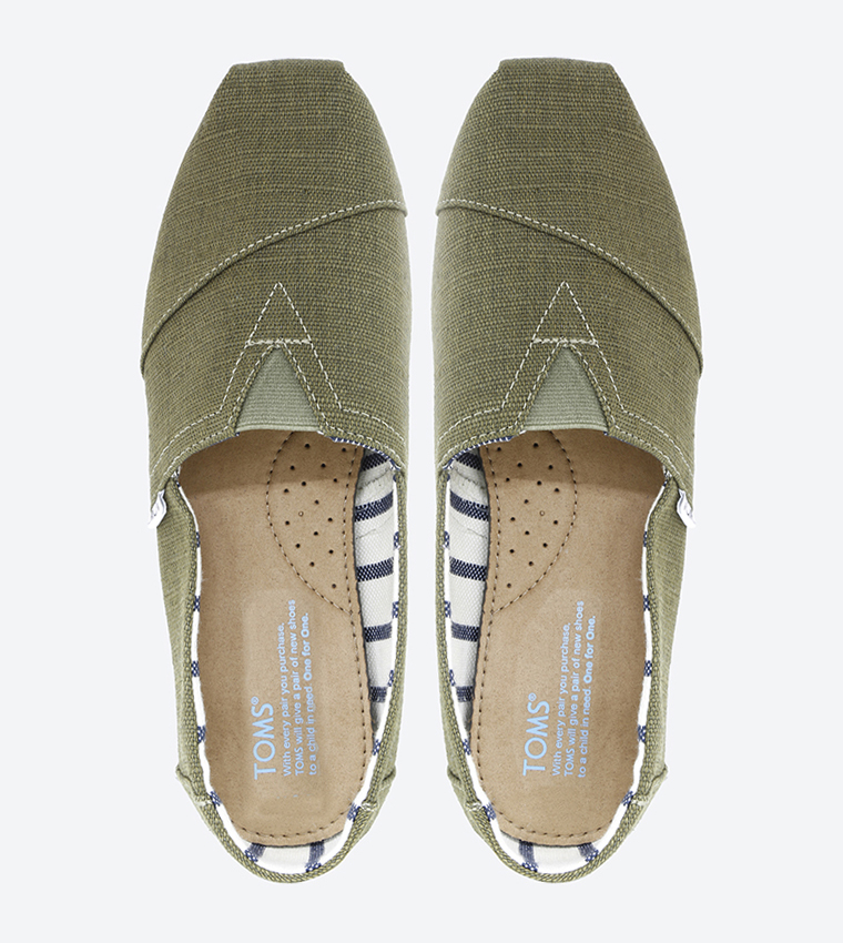 Buy Toms Classic Military Heritage Slip Ons Olive 10011710 In Olive ...