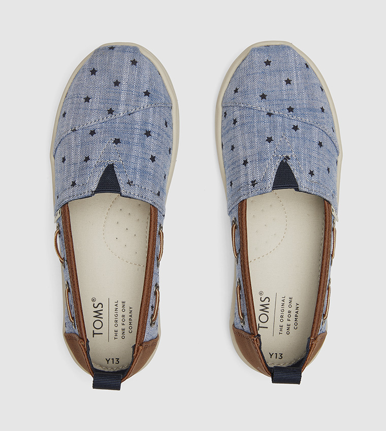 Buy Toms Youth Alpargata Chambray Stars Blue In Blue | 6thStreet Qatar