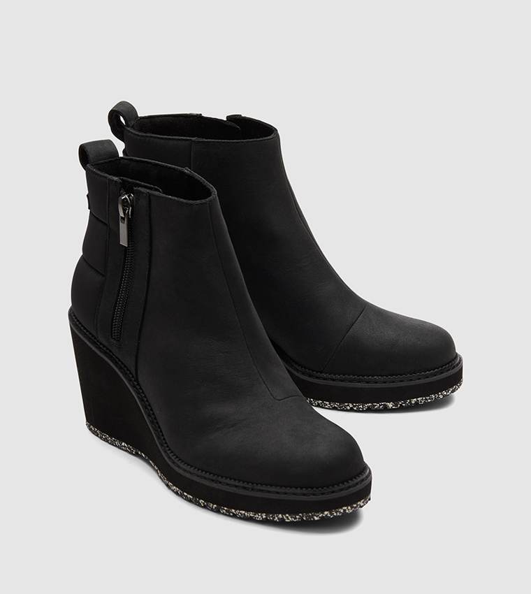 Buy Toms Quilted Mid Top Side Zip Closure Boots In Black | 6thstreet UAE