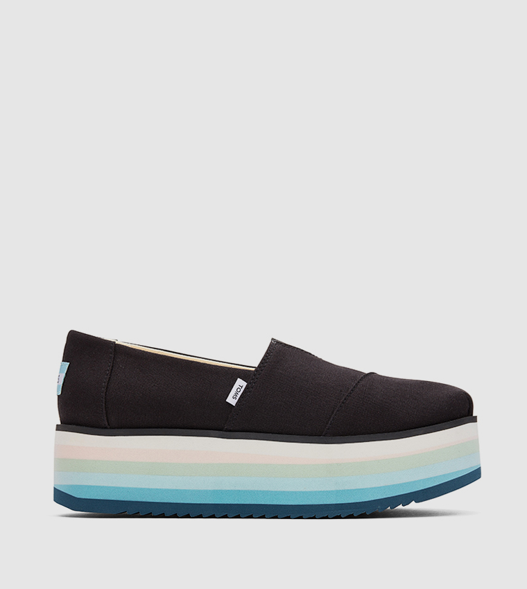 Buy Toms ALP Platform Heeled Espadrilles In Black | 6thStreet Qatar