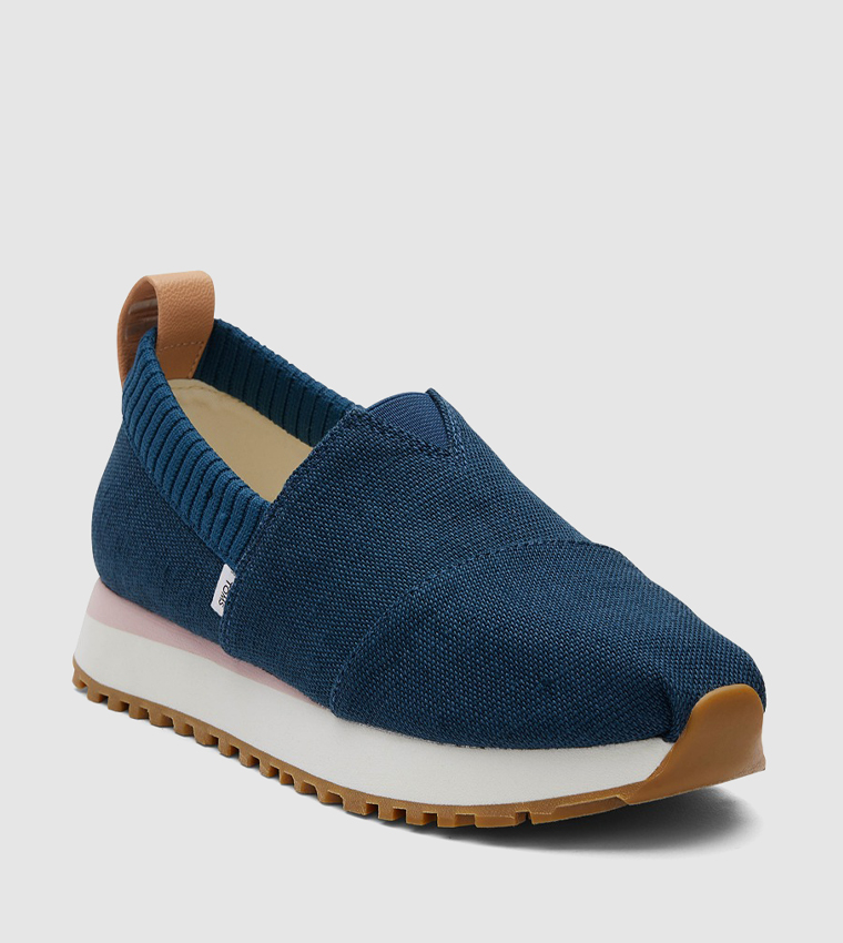 Buy Toms RESIDENT Heritage Canvas Slip On Shoes In Blue | 6thStreet Qatar