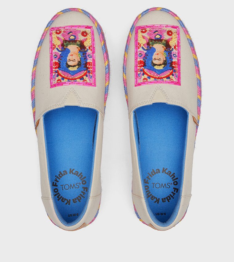 Buy Toms VALENCIA Printed Platform Espadrilles In Beige | 6thStreet Qatar