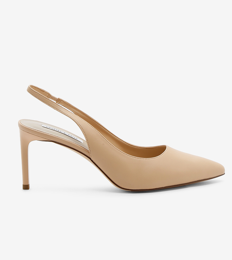 Buy Charles & Keith Pointed Toe Slingbacks Nude In Nude | 6thStreet UAE