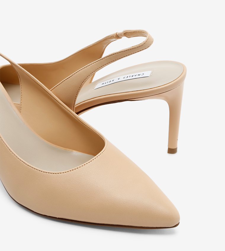 Buy Charles & Keith Pointed Toe Slingbacks Nude In Nude | 6thStreet UAE