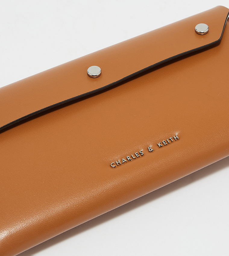 Buy Charles & Keith Reversible Front Flap Mini Long Wallet In Brown ...