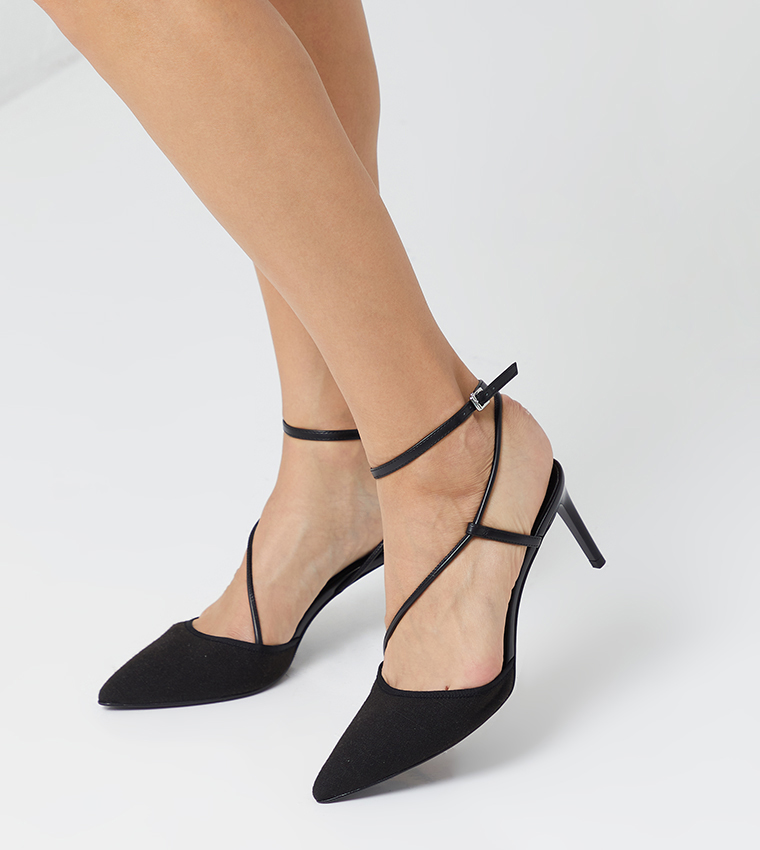 Buy Charles & Keith Pointed Toe Stilettoes Sandals In Black | 6thStreet UAE