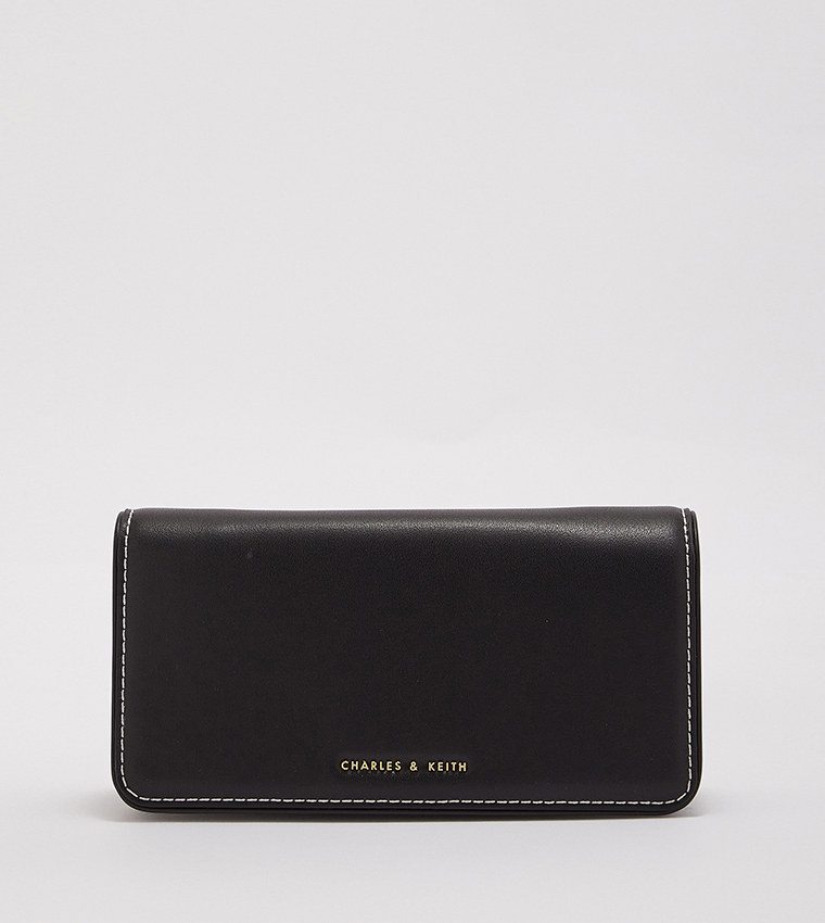 Buy Charles & Keith Push Lock Long Wallet In Black | 6thStreet Qatar
