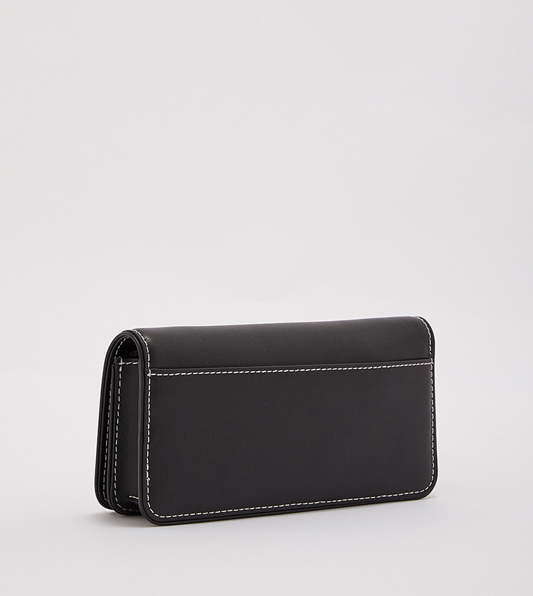 Buy Charles & Keith Push Lock Long Wallet In Black | 6thStreet Qatar