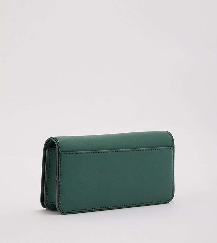 Buy Charles & Keith Push Lock Long Wallet In Green | 6thStreet Qatar