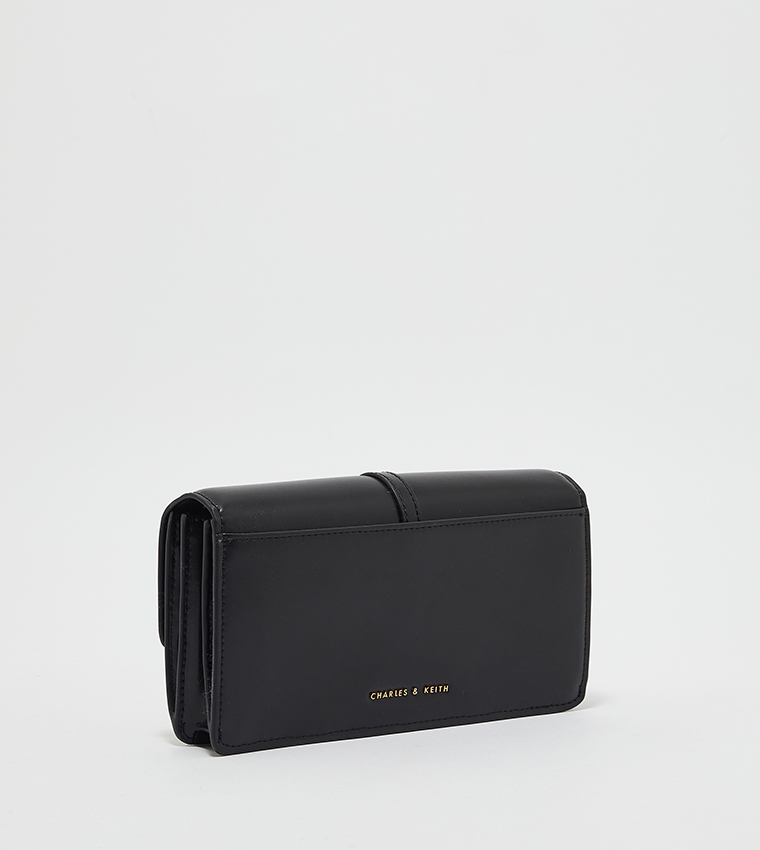 Buy Charles & Keith Front Flap Push Lock Long Wallet In Black ...