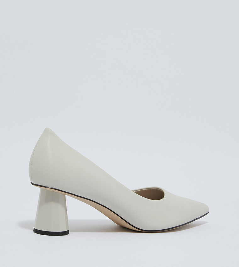 Buy Charles & Keith Cone Heel Pointed Toe Pumps In Beige | 6thStreet Qatar