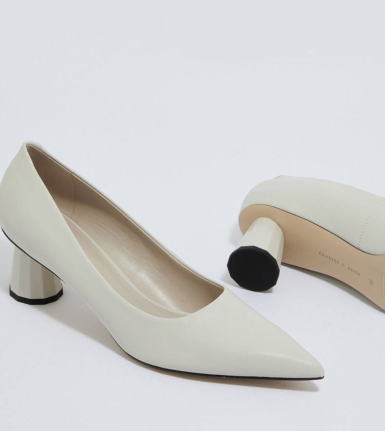 Buy Charles & Keith Cone Heel Pointed Toe Pumps In Beige | 6thStreet Qatar