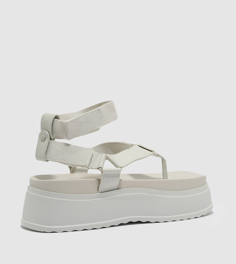 Buy Charles & Keith Joss Ankle Strap Flatform Sandals In Beige ...