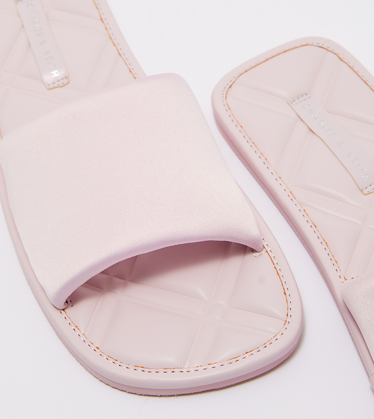 Buy Charles & Keith Casual Solid Sliders In Lilac | 6thStreet UAE
