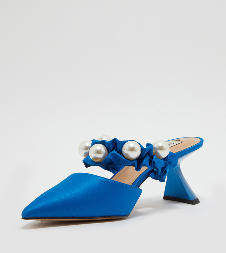 Buy Charles & Keith Blythe Bead Embellished Pumps In Blue | 6thStreet UAE