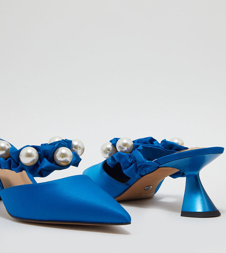 Buy Charles & Keith Blythe Bead Embellished Pumps In Blue | 6thStreet UAE