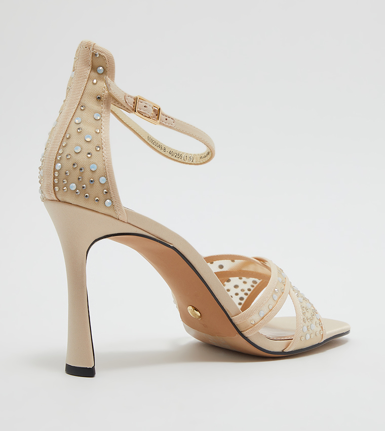 Buy Charles & Keith Blythe Embellished Mesh Sandals In Nude | 6thStreet ...