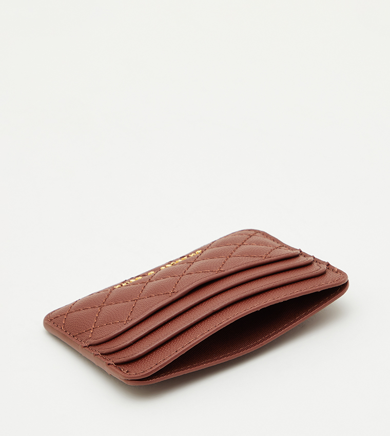 Buy Charles & Keith Quilted Card Holder In CHOCOLATE | 6thStreet UAE