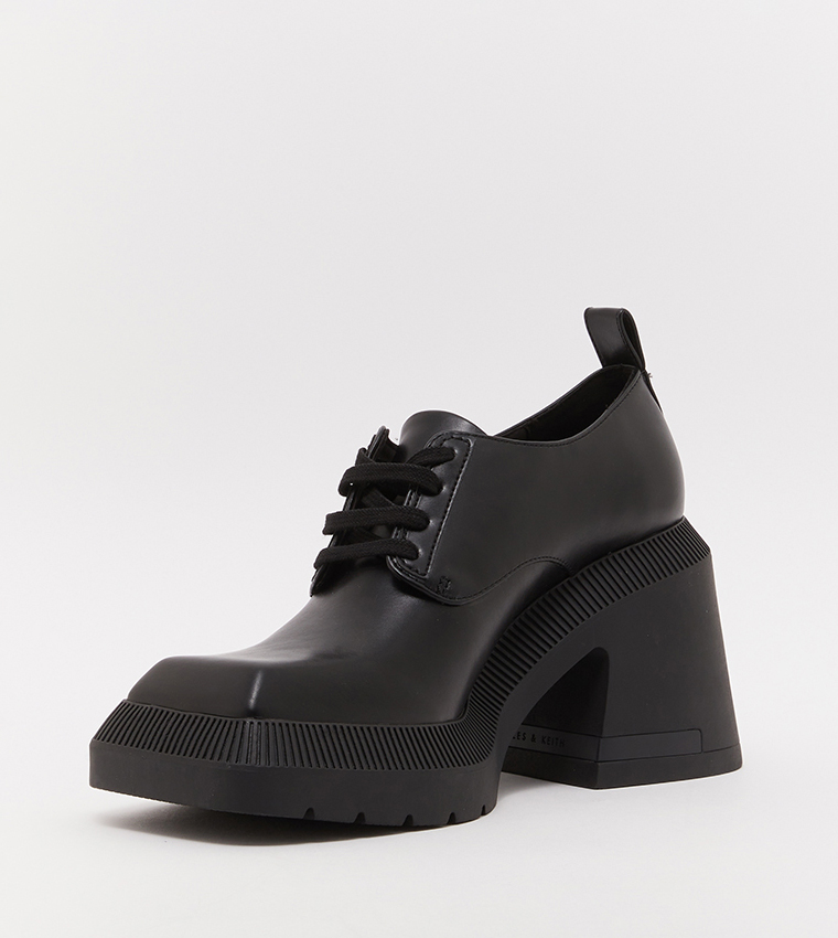 Buy Charles & Keith Emery Chunky Geometric Boots In Black | 6thStreet UAE