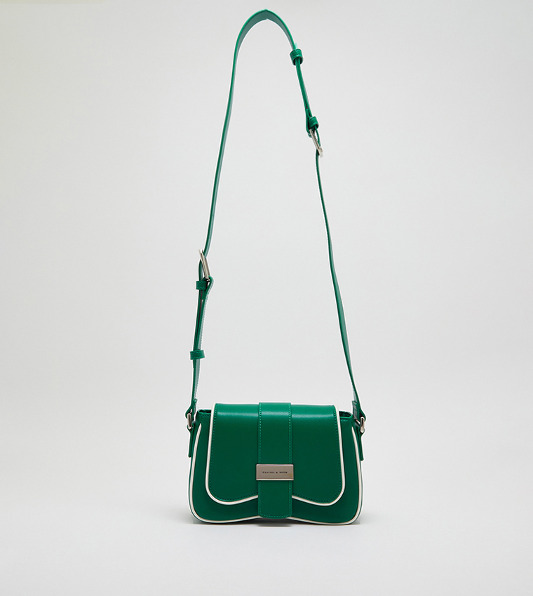 Buy Charles & Keith Flap Closure Crossbody Bag In Green | 6thStreet UAE