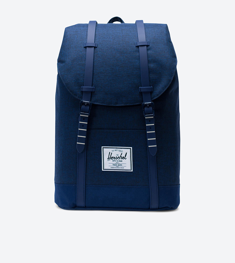Buy Herschel Retreat Flap Detail Buckle Closure Backpack Blue In Blue ...