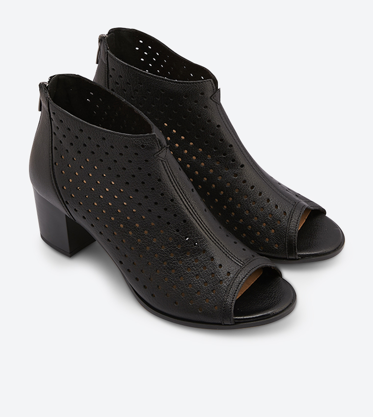 Buy Lasocki @ CCC Back Zip Closure Mesh Details Peep Toe Sandals Black ...