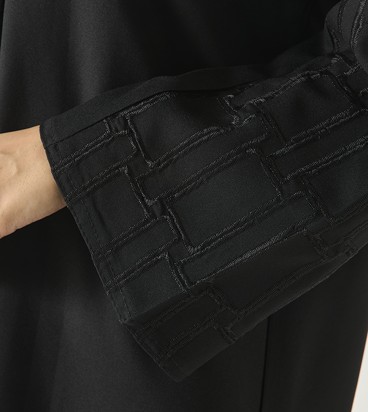 Buy HM Embroidered Abaya With Hijab In Black | 6thStreet Saudi Arabia