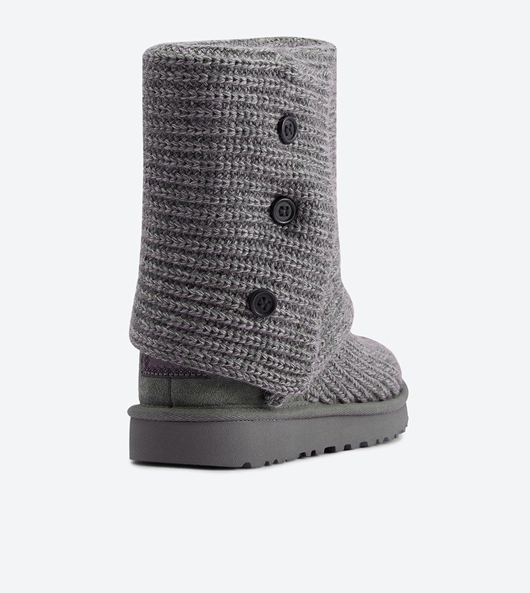 Buy Ugg Classic Cardy Button Details Boots Grey In Grey | 6thStreet ...