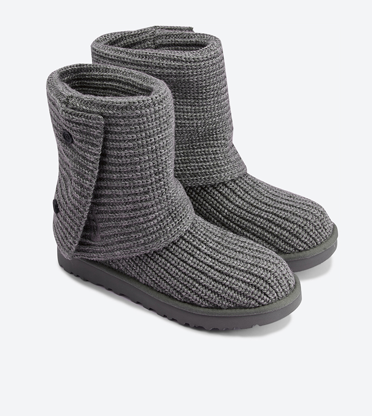 Buy Ugg Classic Cardy Button Details Boots Grey In Grey | 6thStreet ...