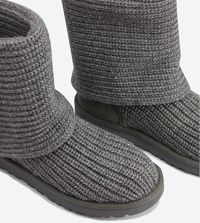 Buy Ugg Classic Cardy Button Details Boots Grey In Grey | 6thStreet ...