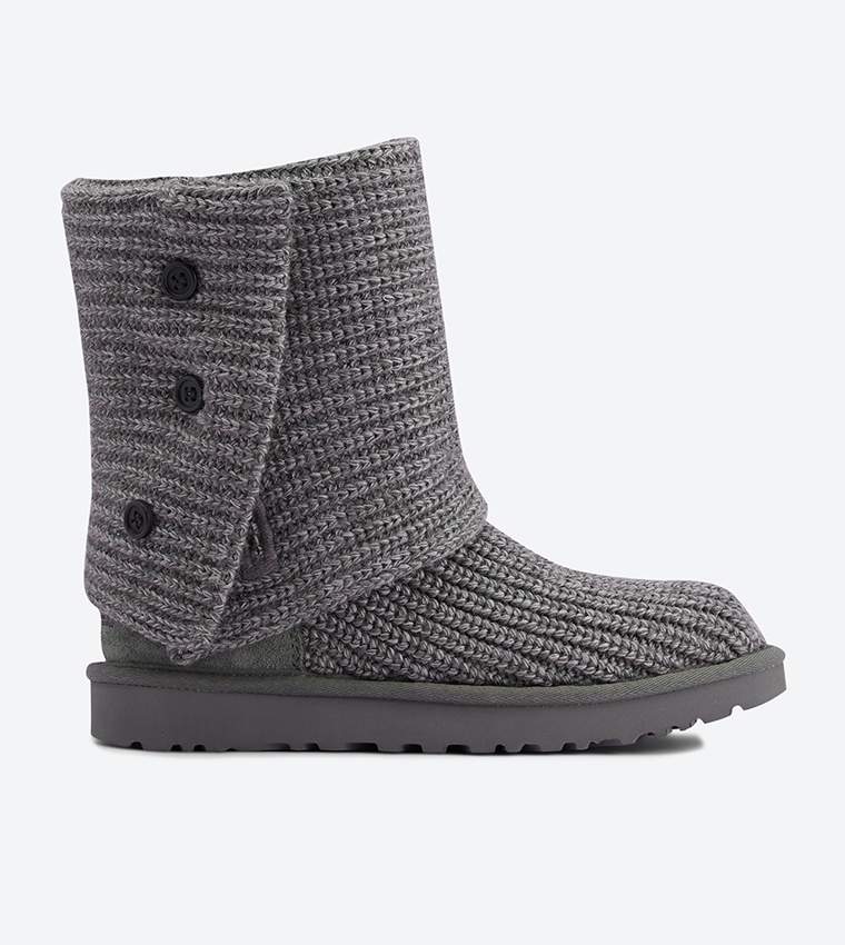 Buy Ugg Classic Cardy Button Details Boots Grey In Grey | 6thStreet ...