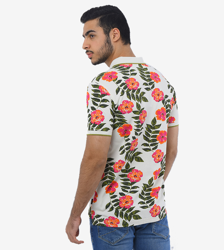 Buy Beverly Hills Polo Club All Over Floral Printed Polo T Shirt In ...
