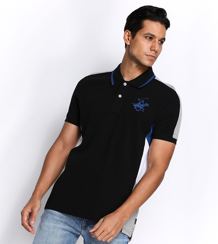 Buy Beverly Hills Polo Club Side Splice Polo Black In Black | 6thStreet ...