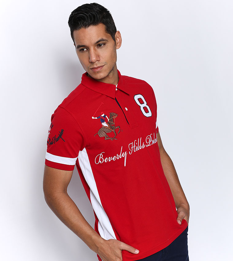 Buy Beverly Hills Polo Club Side Lines Iconic Polo Shirt Red In Red ...