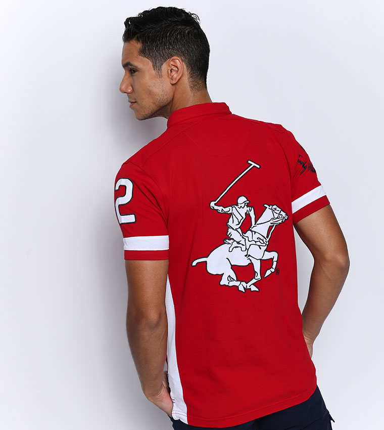 Buy Beverly Hills Polo Club Side Lines Iconic Polo Shirt Red In Red ...