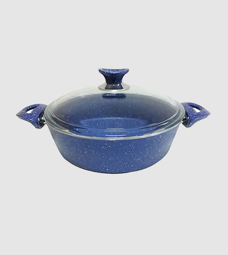 Buy In House Granite Cookware Set Of 13 Pieces Blue Pyrex Lids In Blue ...
