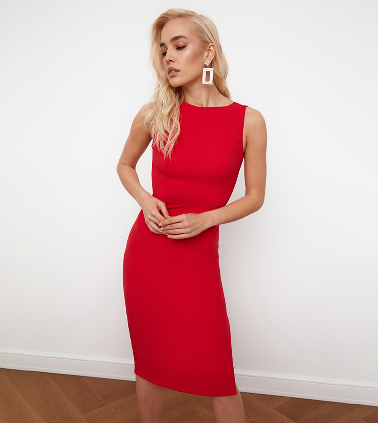 Buy Trendyol Backless Dress In Red | 6thStreet Qatar